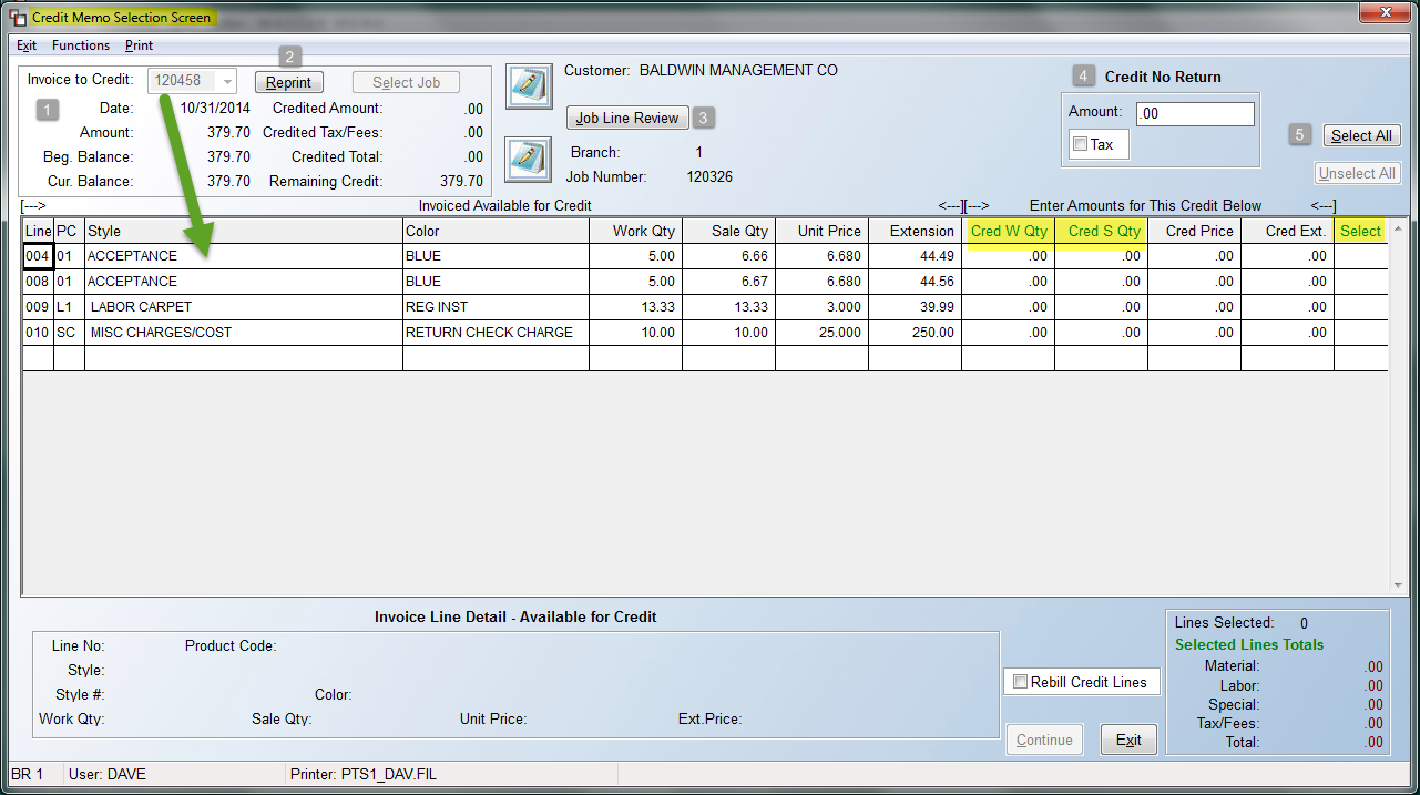Credit Memo Processing