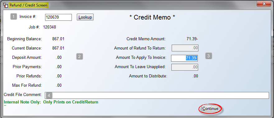 Credit Memo Processing