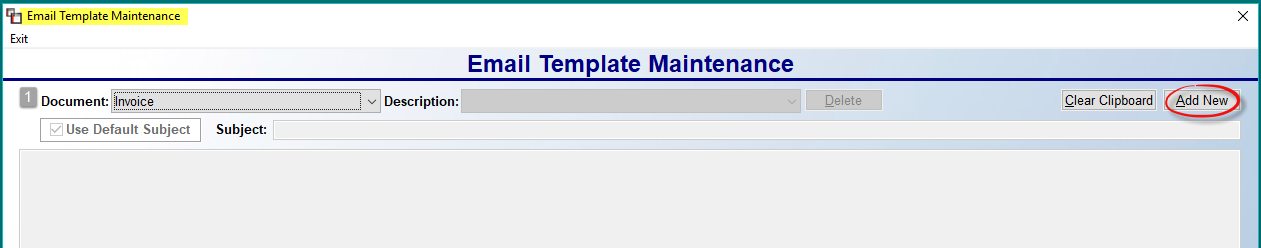 Email Template Maintenance
