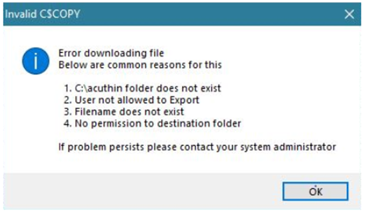 Error: Invalid C$Copy When Printing to Excel