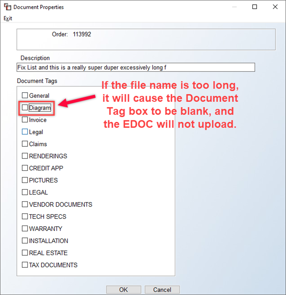 Problem Uploading EDOCS - File Name Problem Uploading EDOCS - File Name