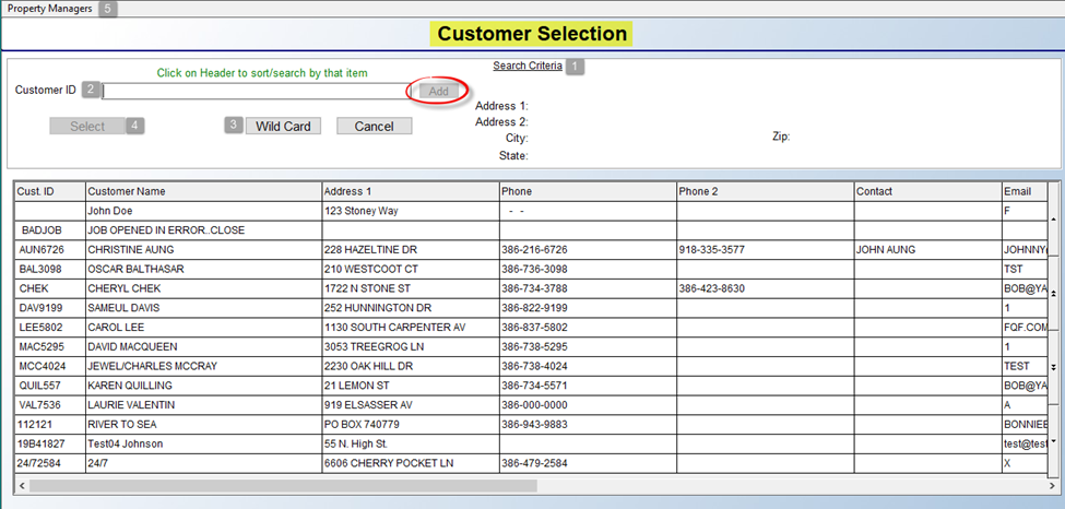 Customer Maintenance
