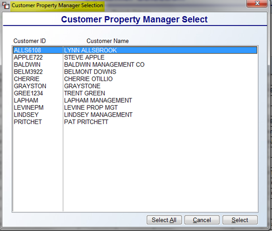 Customer Maintenance