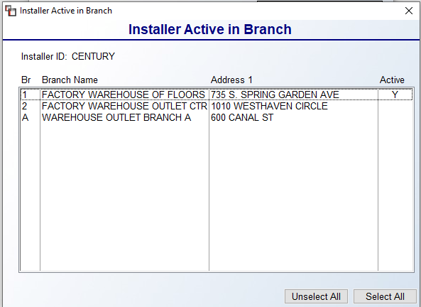 Setting an Installer as Active/Inactive