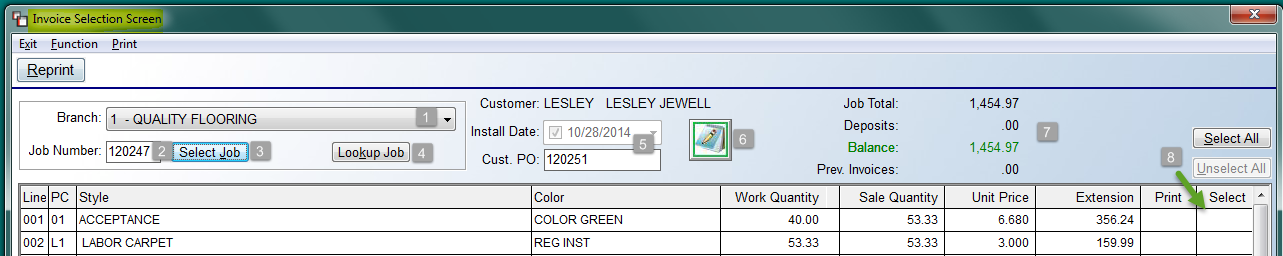 Invoicing Procedures including Partial Invoicing