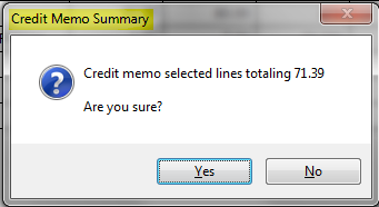 Credit Memo Processing
